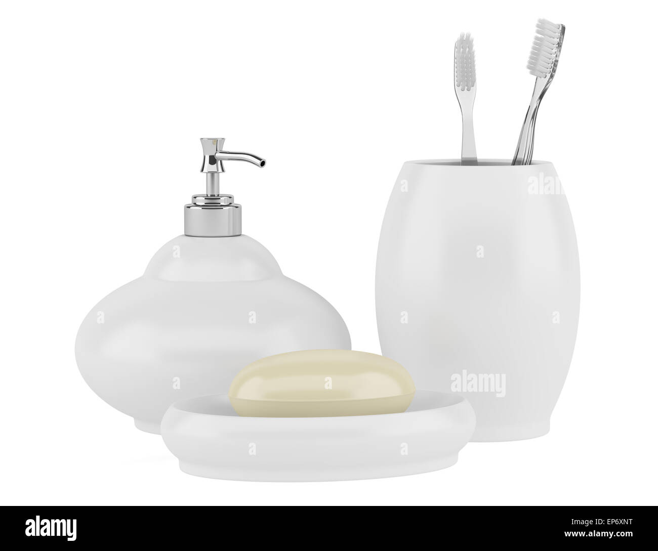 soap and toothbrushes isolated on white background Stock Photo - Alamy