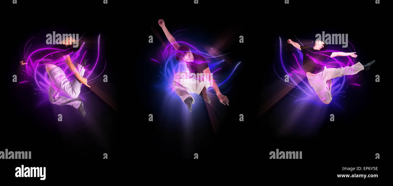 collection of stylish modern ballet dancer jumping Stock Photo - Alamy