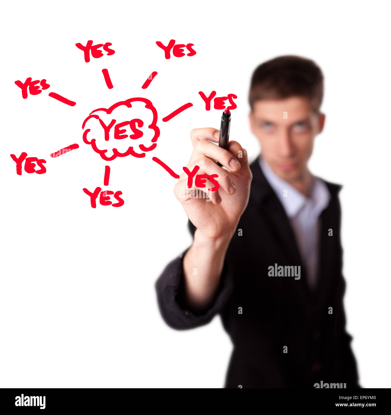 Young businessman decide for positive decision Stock Photo - Alamy