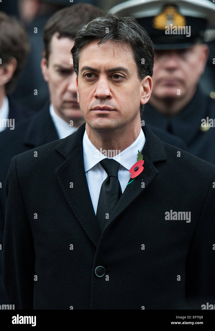 Remembrance Sunday service held at the Cenotaph. Featuring: Ed Miliband ...