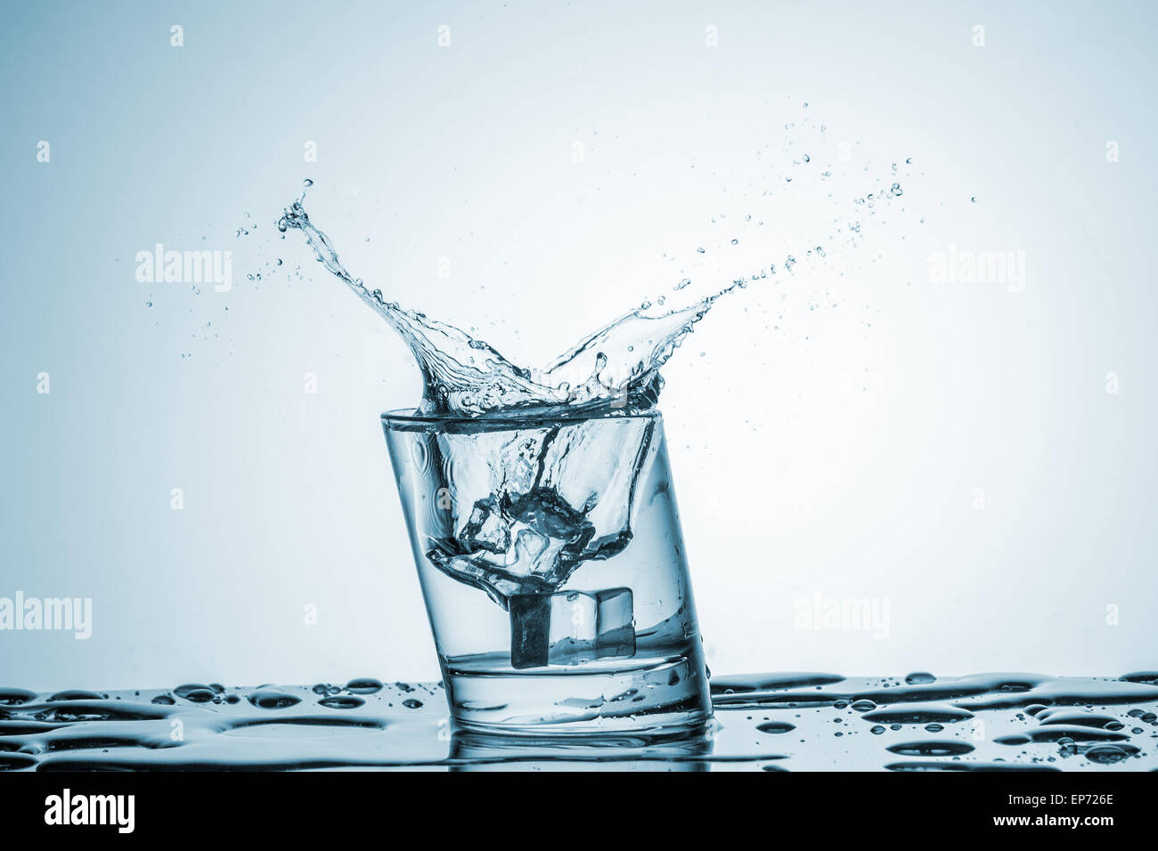 Water in glass with water splash Stock Photo - Alamy