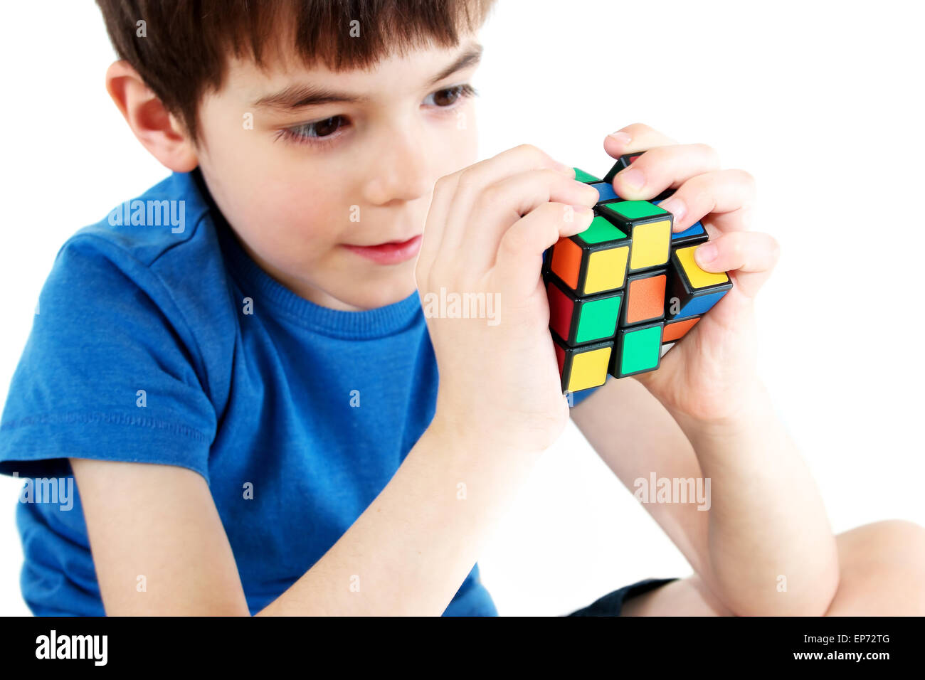 boy solving a problem Stock Photo - Alamy