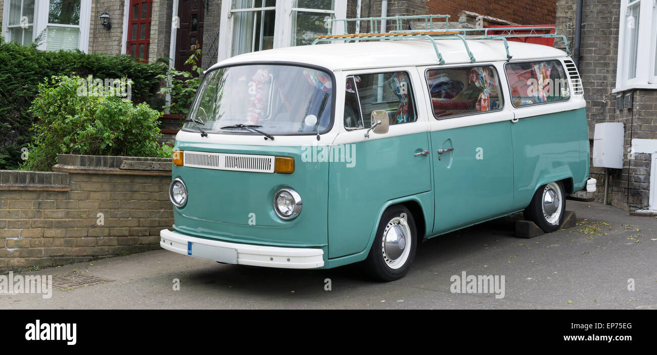 Camper Van parked outside a house Stock Photo - Alamy