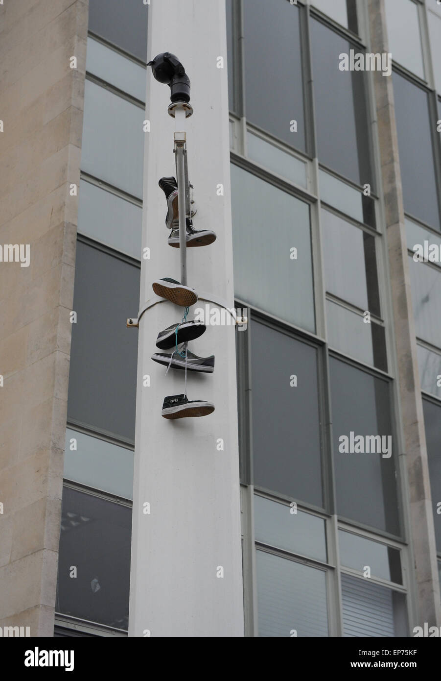 Shoes thrown over CCTV camera in some parts of the UK this can indicate ...