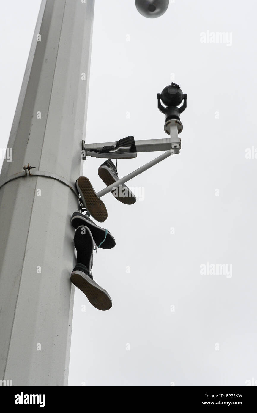 Shoes thrown over CCTV camera in some parts of the UK this can indicate ...