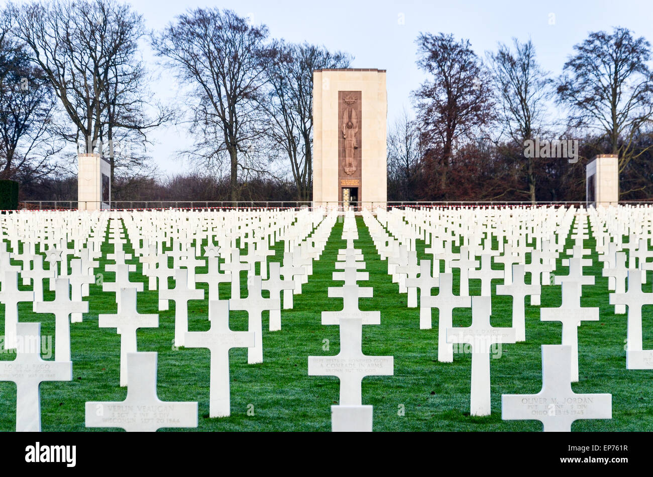 Graves of more than 5000 US soldiers at the Luxembourg American ...