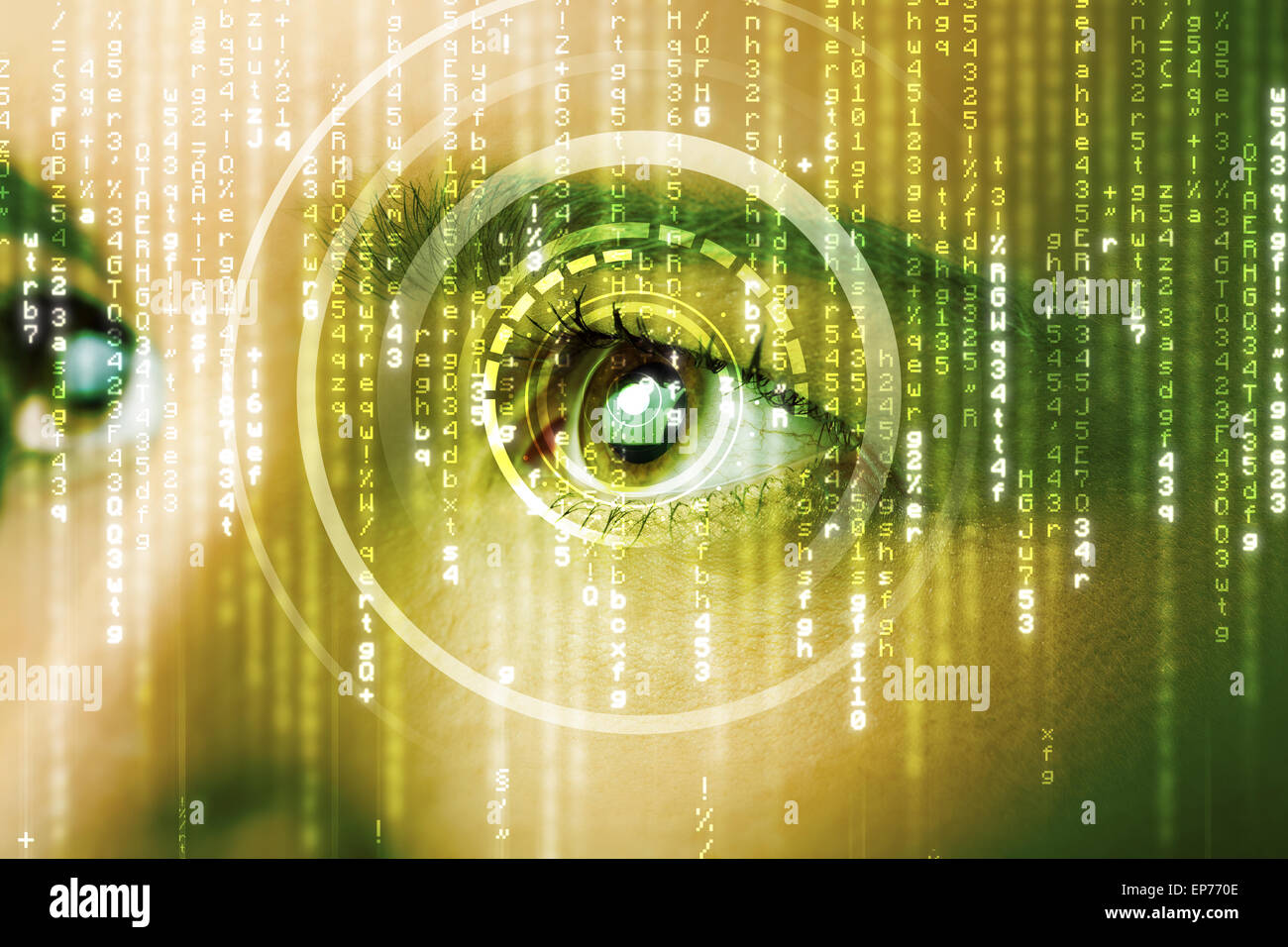 Modern cyber woman with matrix eye Stock Photo - Alamy