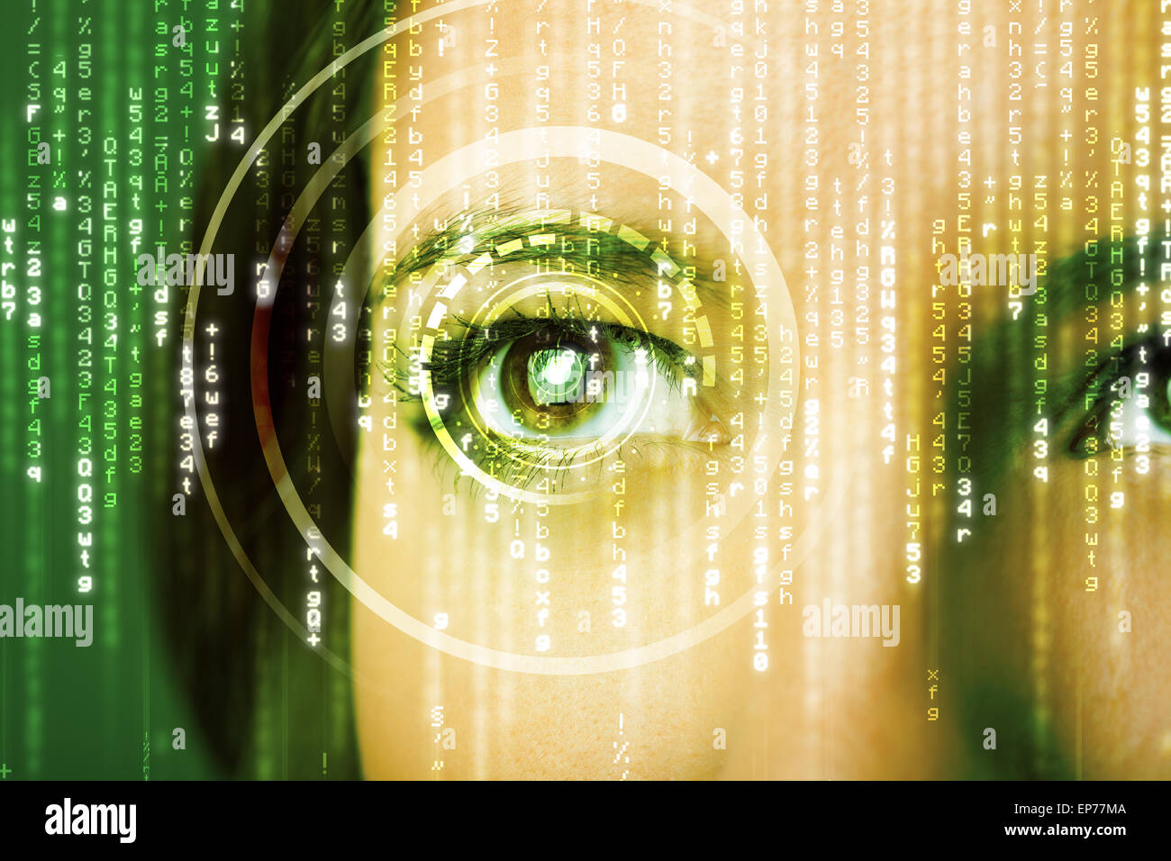 Modern cyber woman with matrix eye Stock Photo - Alamy
