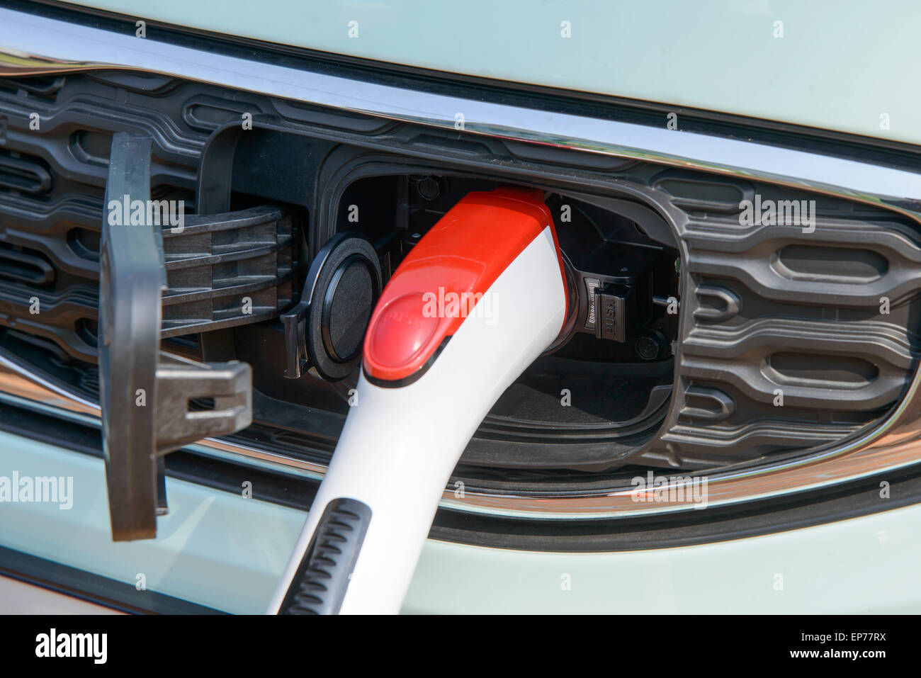 closeup of power Plug for recharging electric car Stock Photo - Alamy