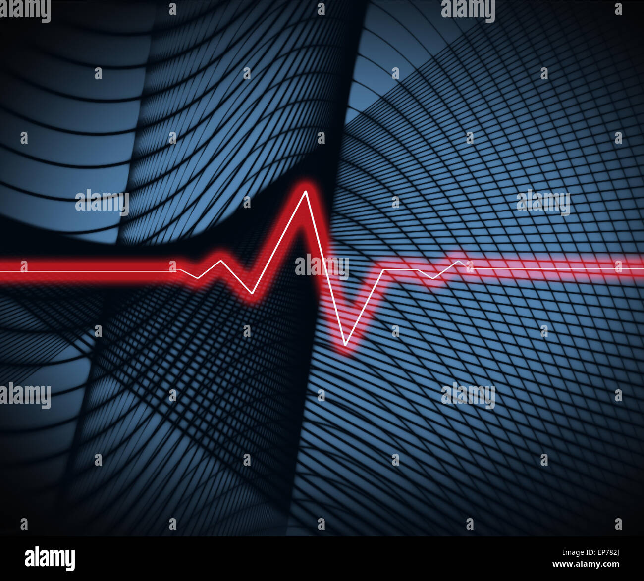 Red ECG line on black background with vignette Stock Photo - Alamy