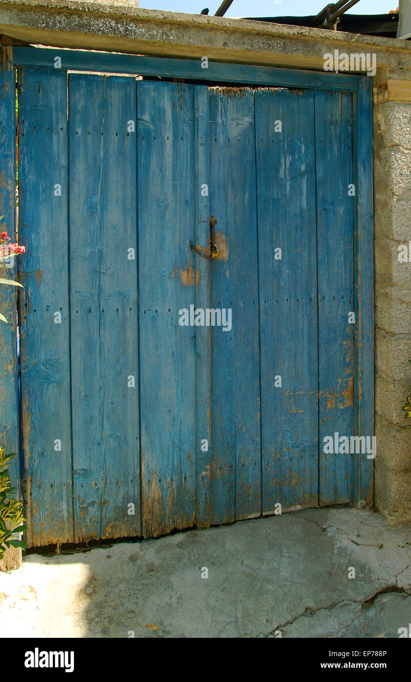 old blue painted door Stock Photo - Alamy
