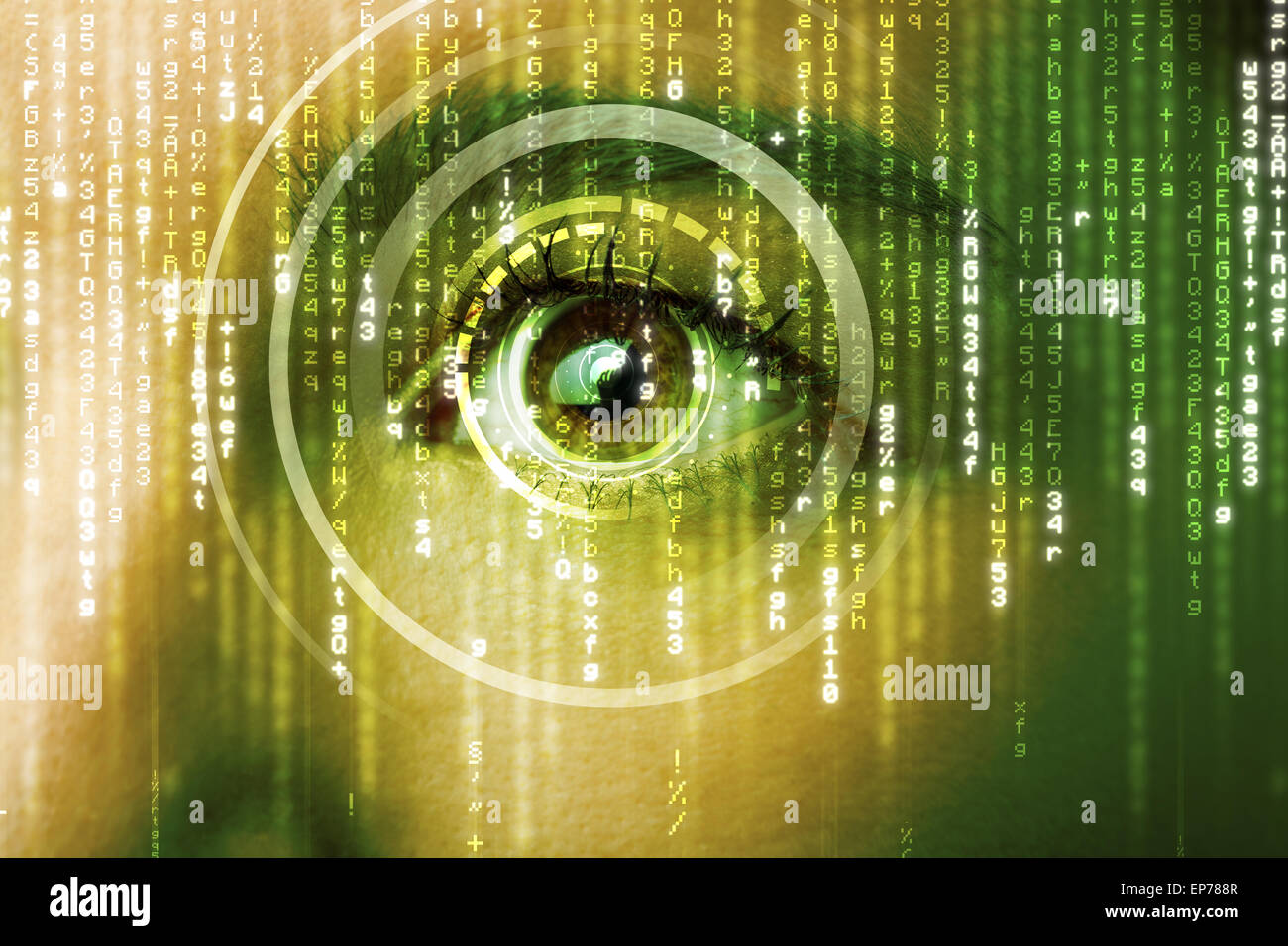 Modern cyber woman with matrix eye Stock Photo - Alamy
