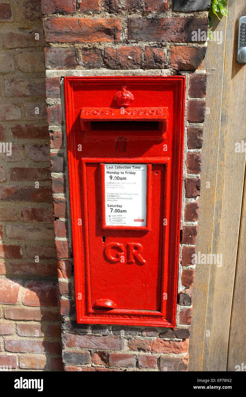 wall mounted post box city of canterbury kent uk may 2015 Stock Photo ...