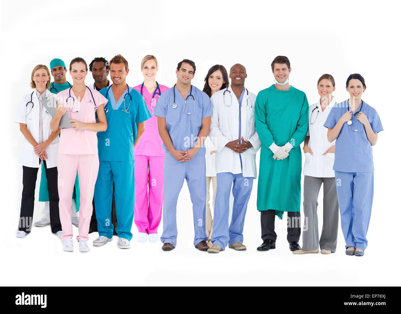 Smiling medical team of doctors nurses and surgeons Stock Photo - Alamy