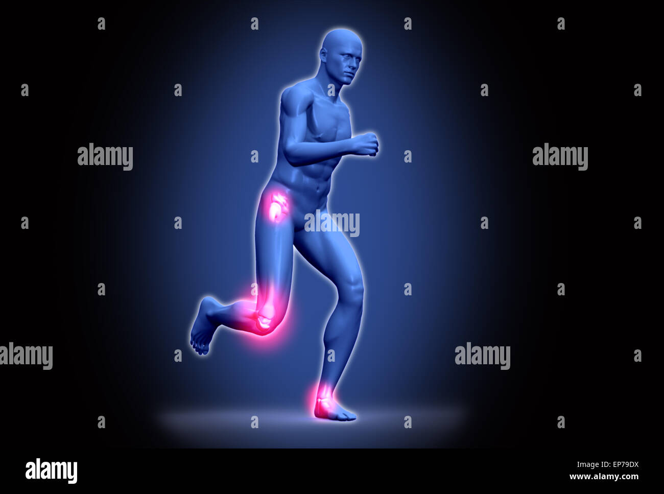Medical skeleton running knee joints hi-res stock photography and ...