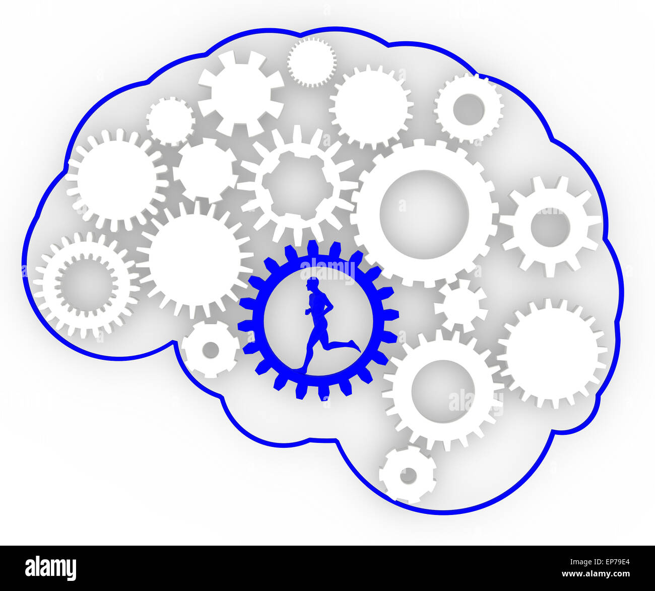 Cogs in shape of human brain. Technological concept Stock Photo - Alamy
