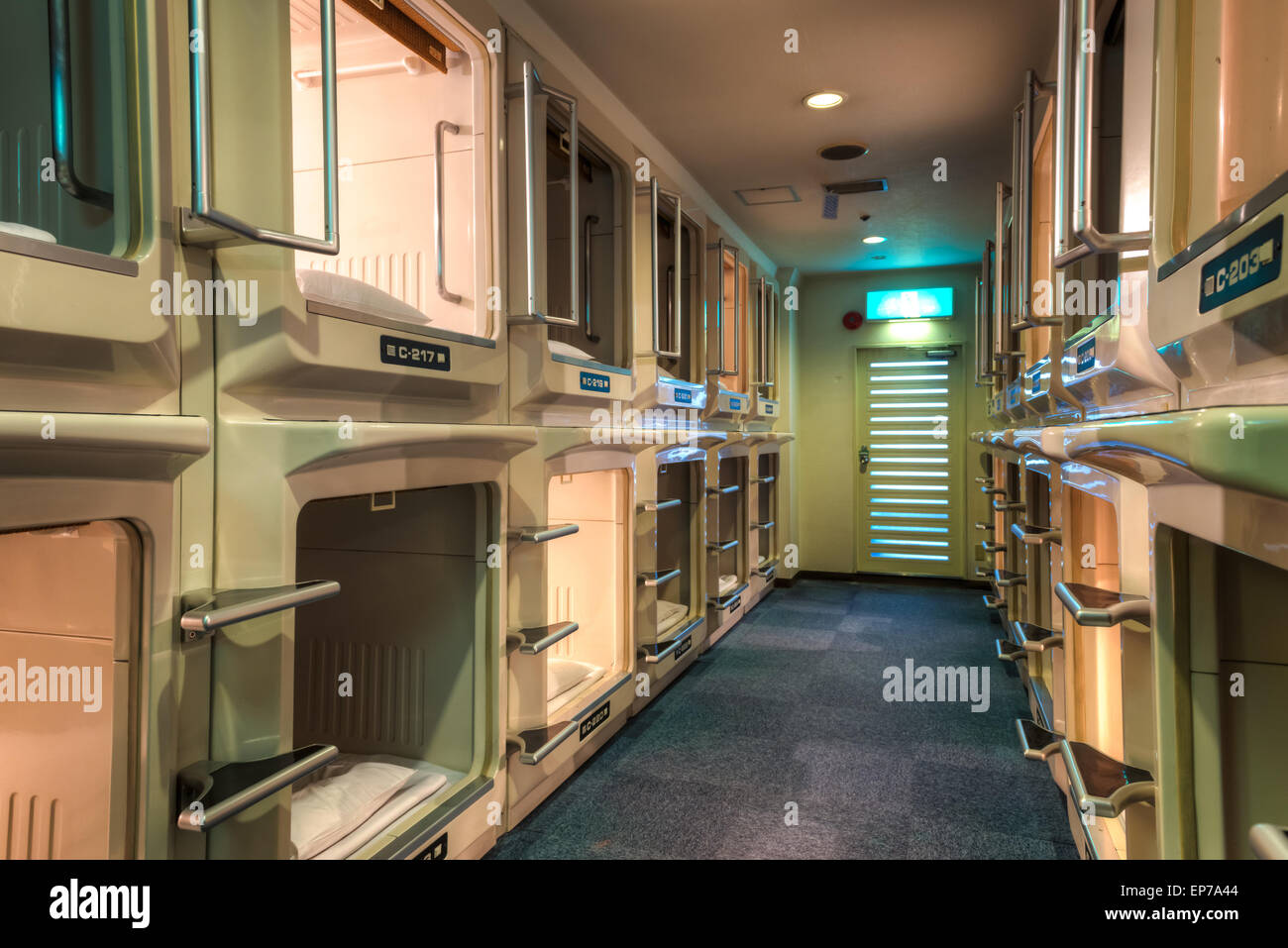 Capsule hotel in Japan Stock Photo - Alamy