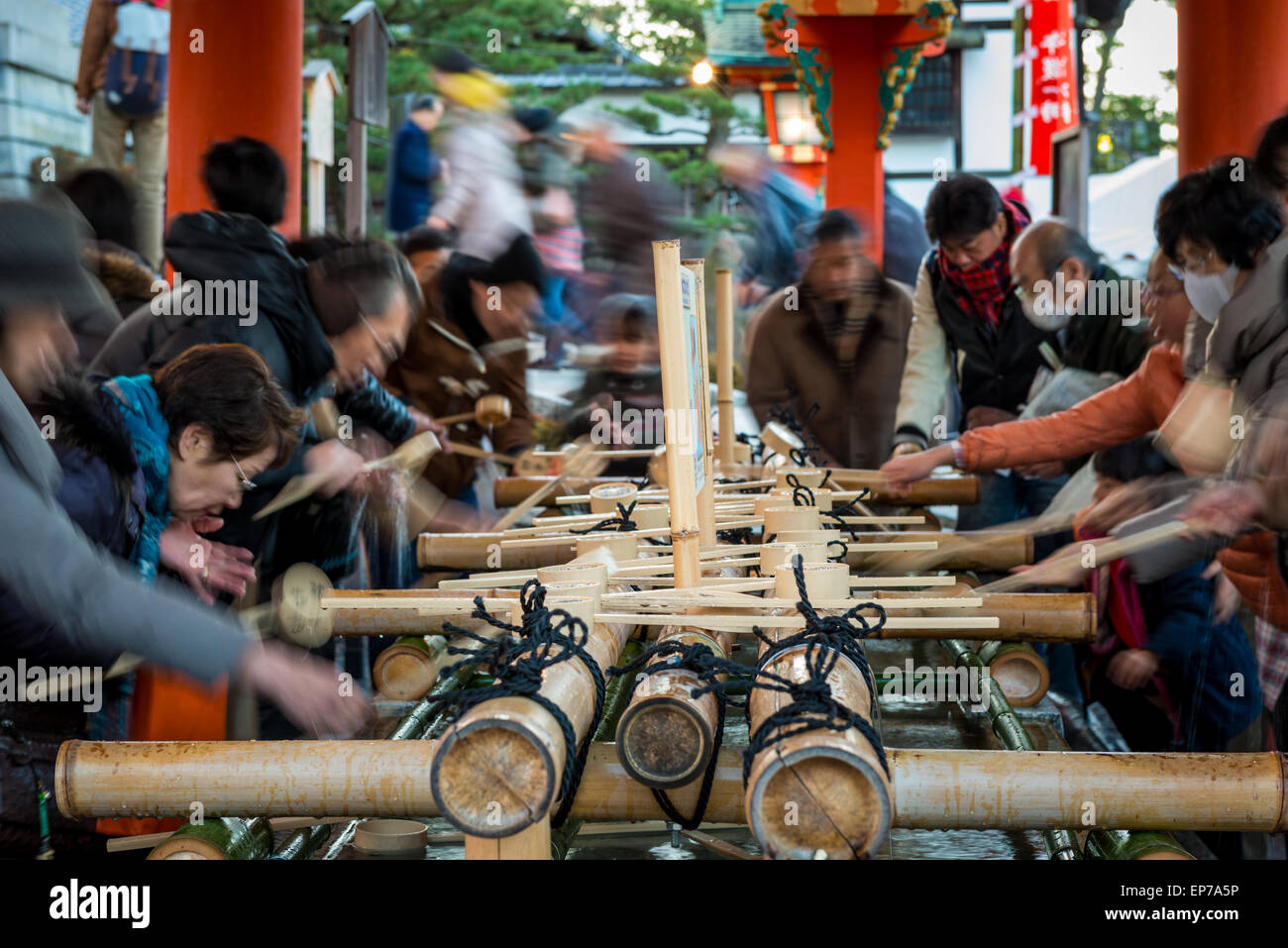 Shinto water purification entering shrine hi-res stock photography and ...