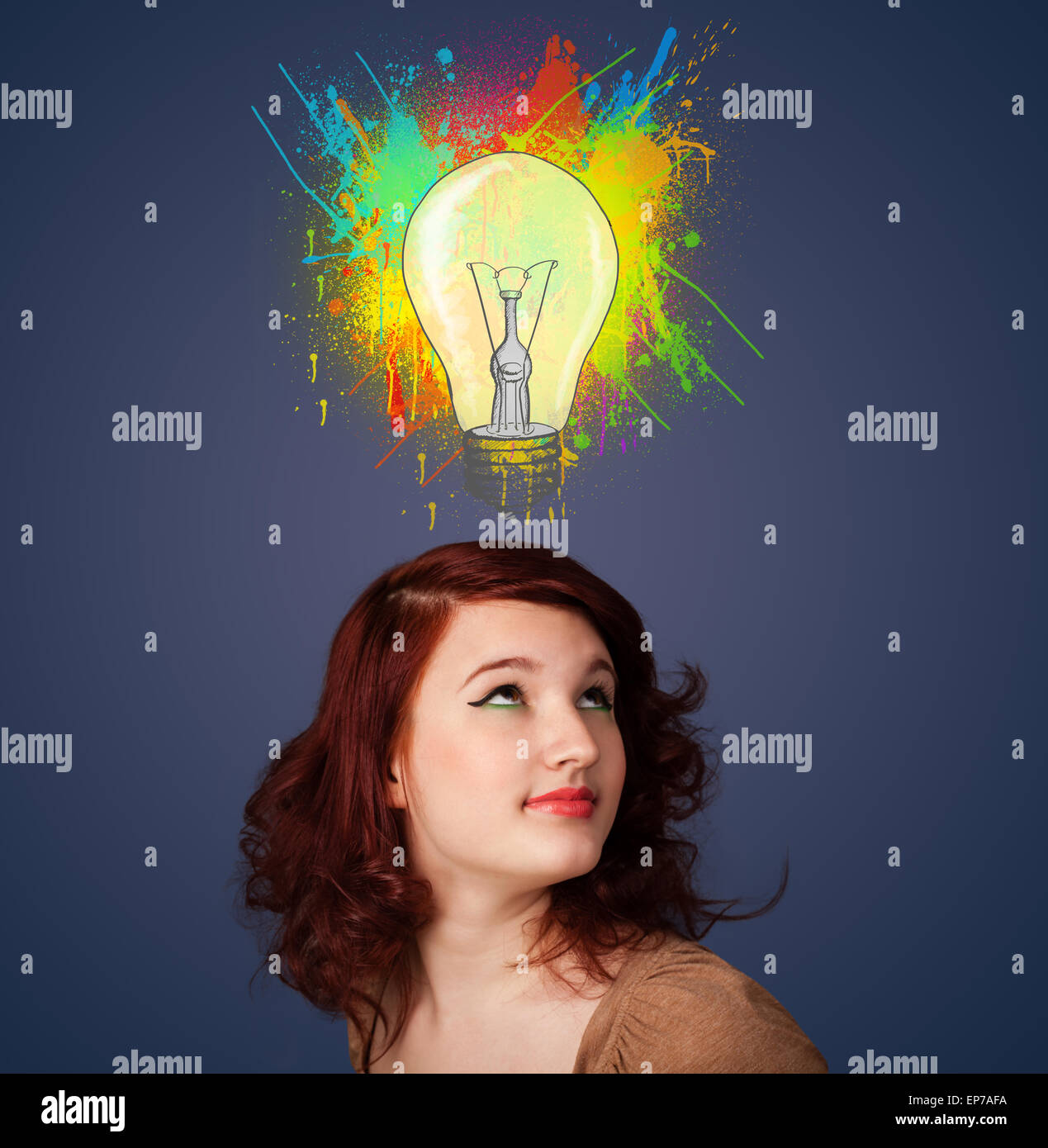 Design thinking lightbulb head hi-res stock photography and images - Alamy