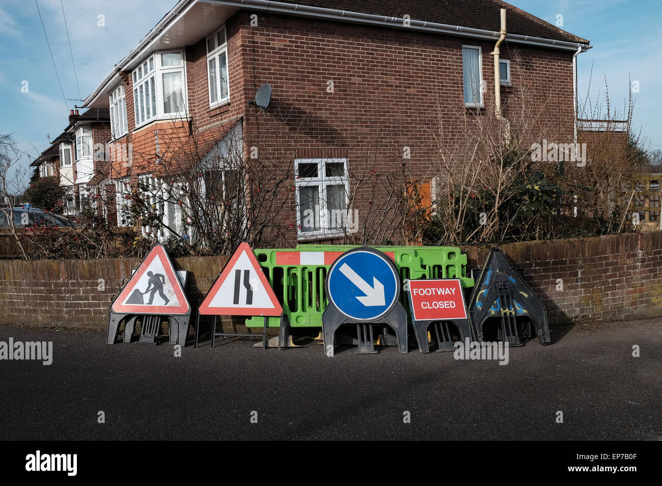 Variety of roadwork signs Stock Photo - Alamy