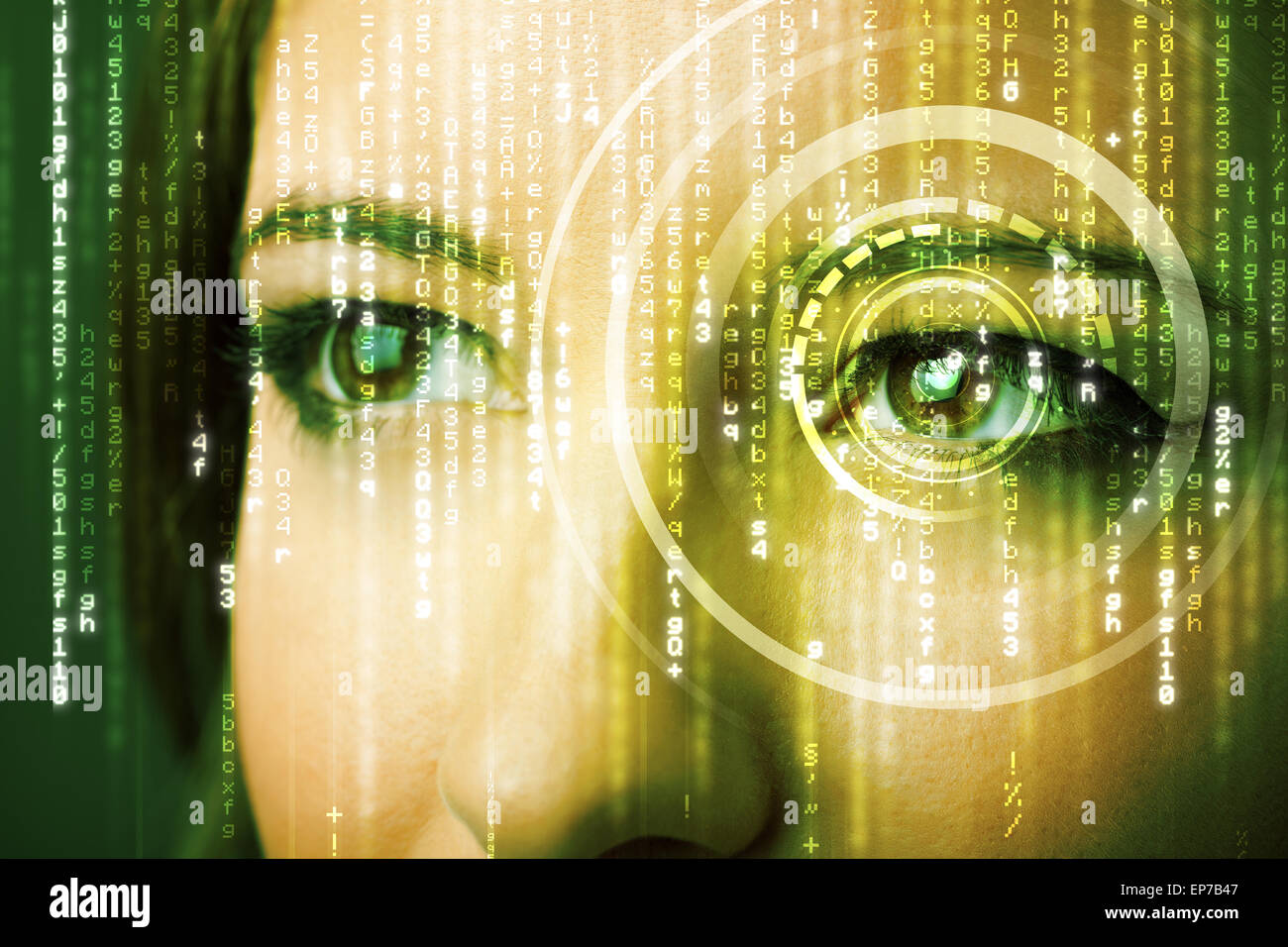 Modern cyber woman with matrix eye Stock Photo - Alamy