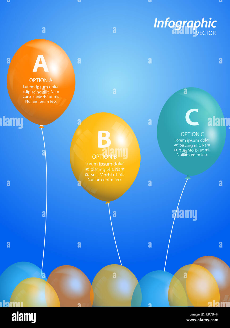 Colorful Balloon Infographic on Blue Background Stock Photo - Alamy