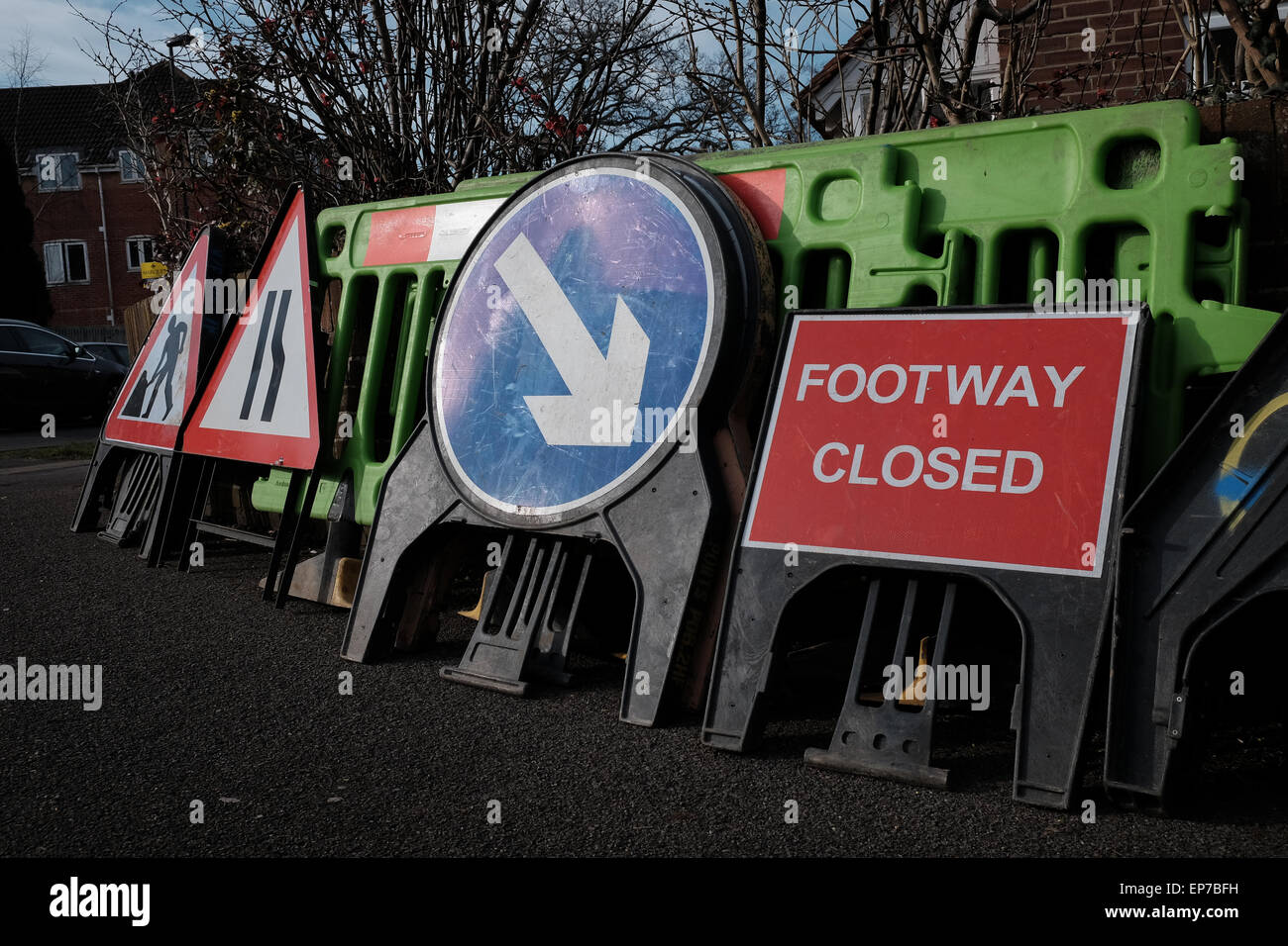 Variety of roadwork signs Stock Photo - Alamy