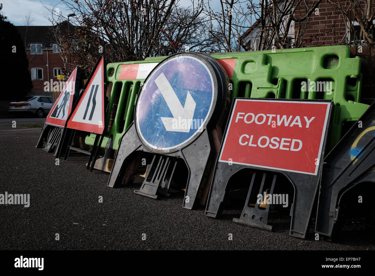 Variety of roadwork signs Stock Photo - Alamy