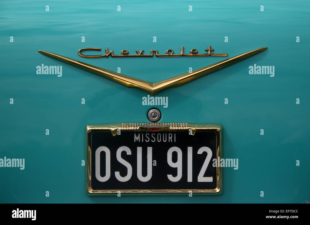 Close up of Chevrolet number plate at Maldon Classic Car Show in 2012 ...