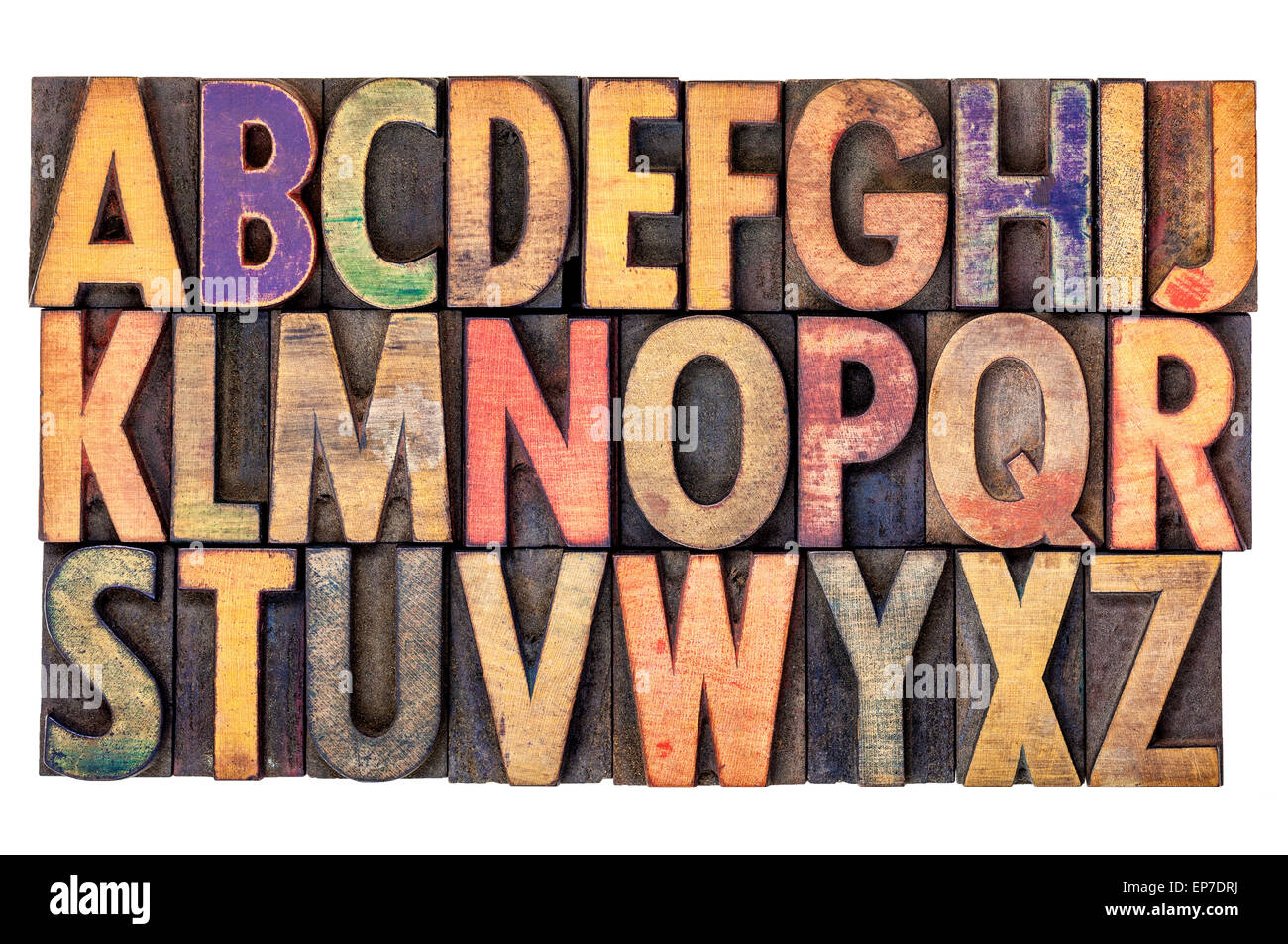 alphabet abstract in vintage letterpress wood type printing blocks ...