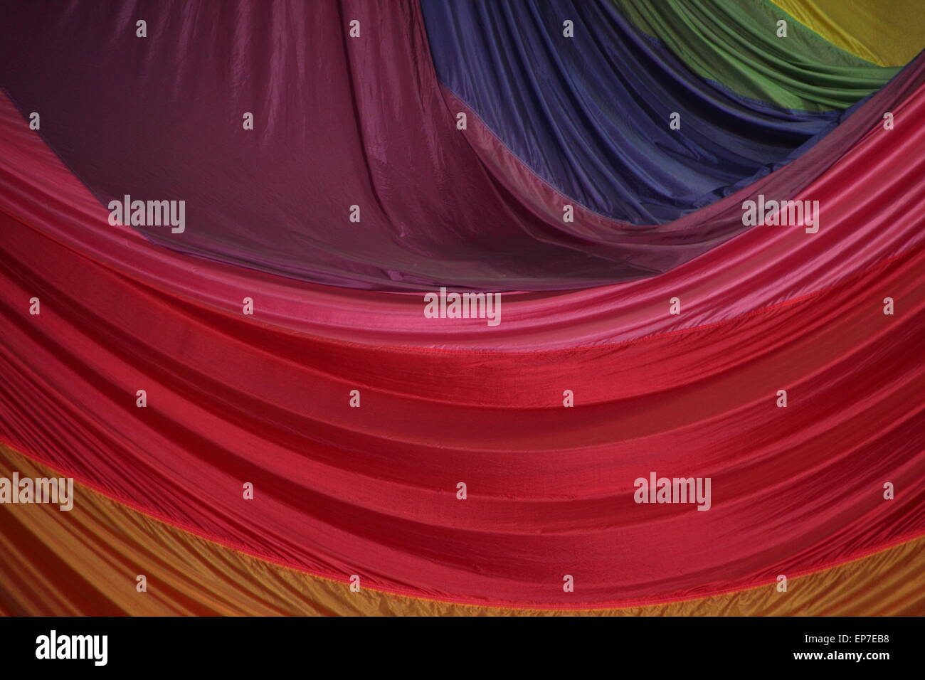 Segment of Folded Parachute Fabric in Colorful Layers Stock Photo - Alamy