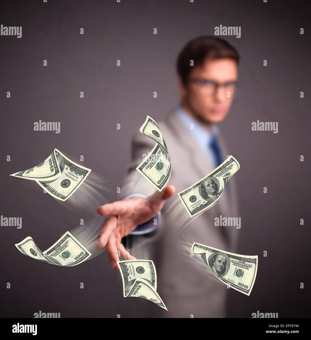 Man throwing money notes hi-res stock photography and images - Alamy