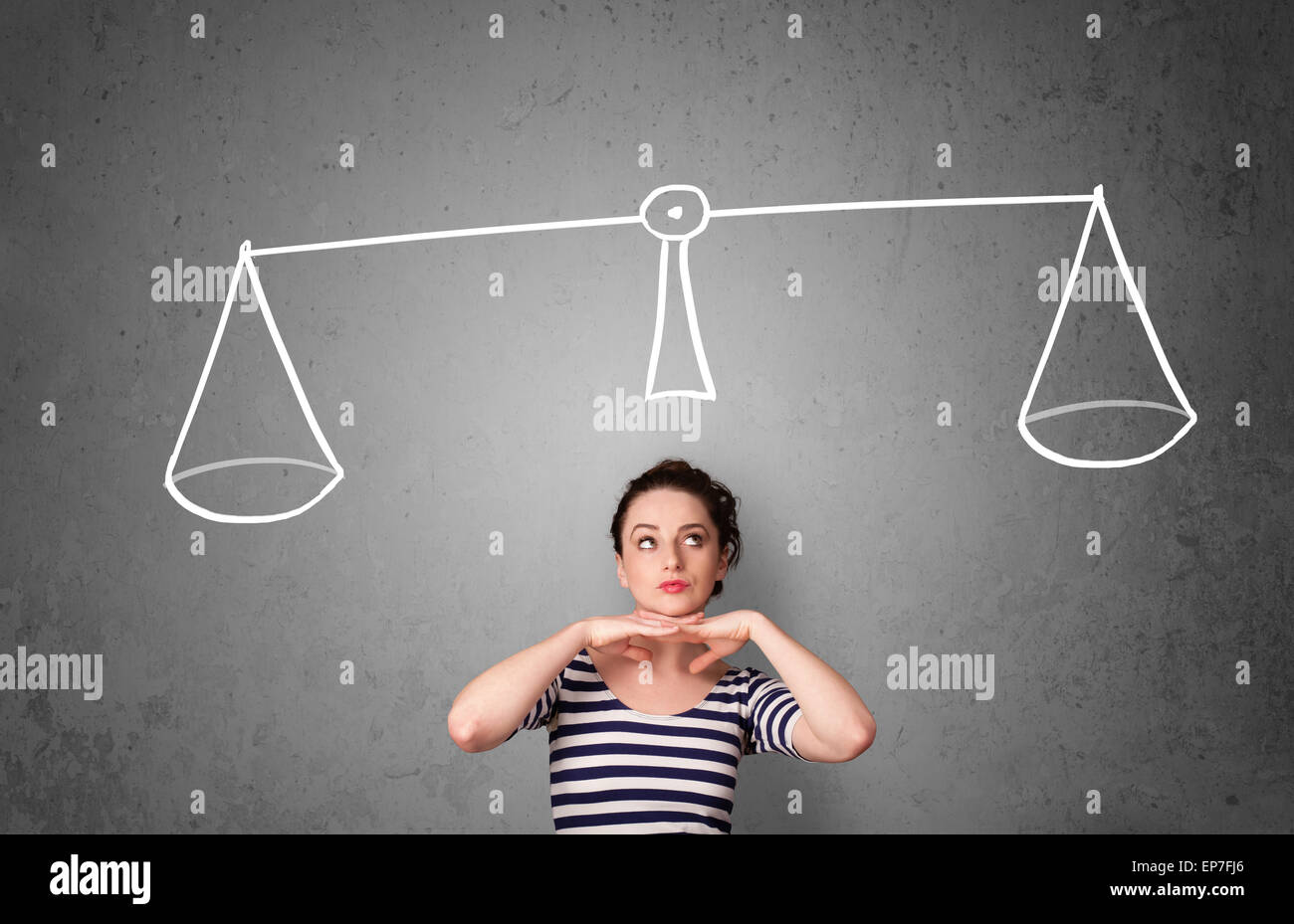 Young woman taking a decision Stock Photo - Alamy