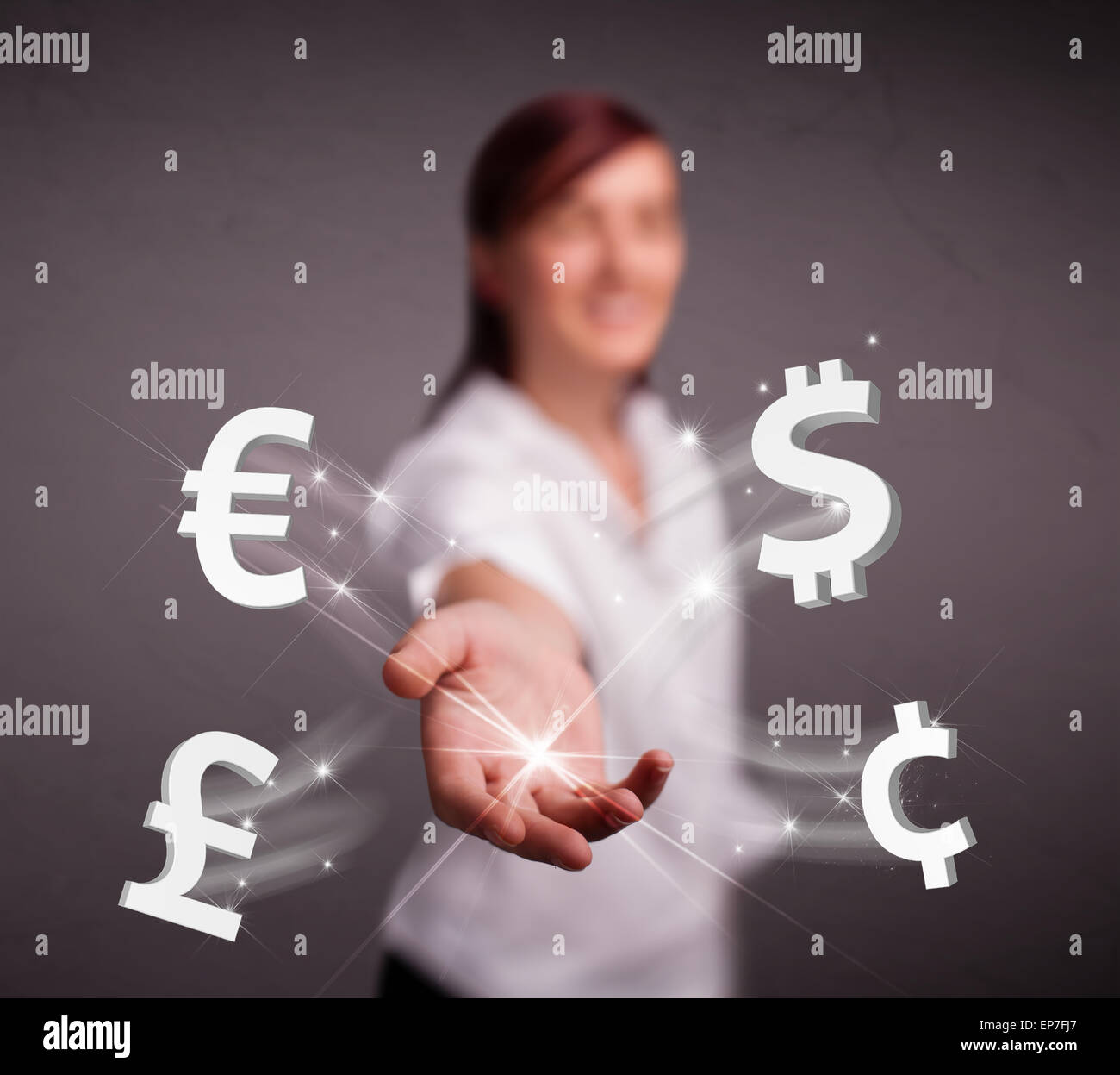 Young woman happy pound notes hi-res stock photography and images - Alamy