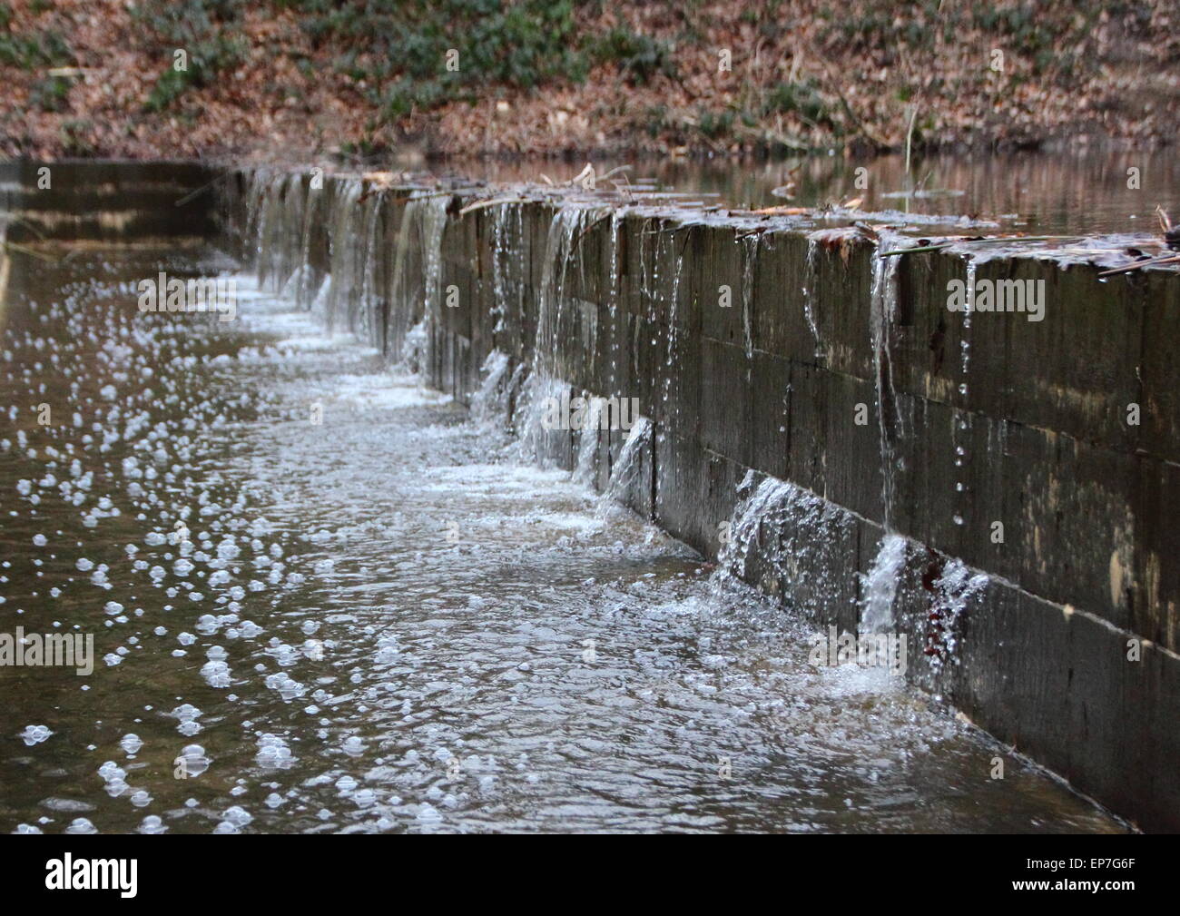 Embankment under Water Pressure after heavy Rainfall and filling up ...