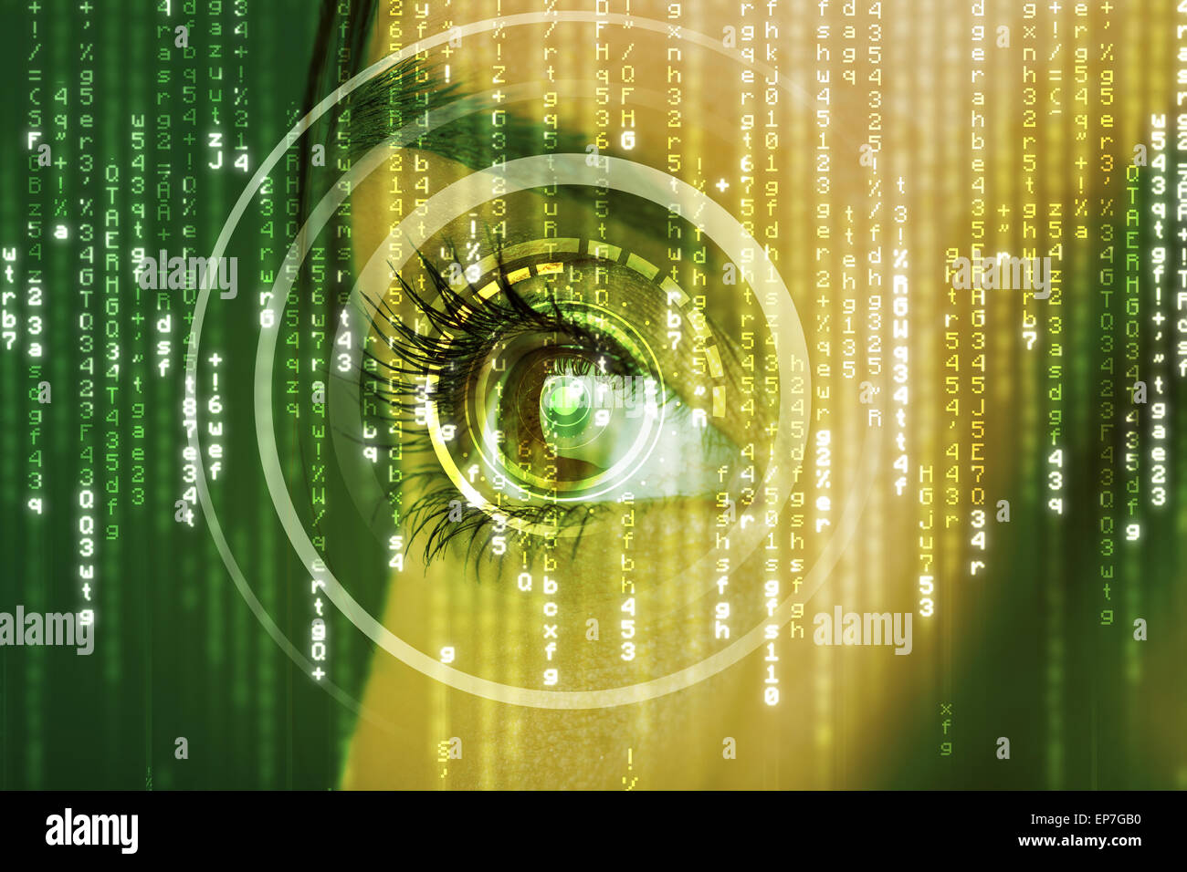 Modern cyber woman with matrix eye Stock Photo - Alamy