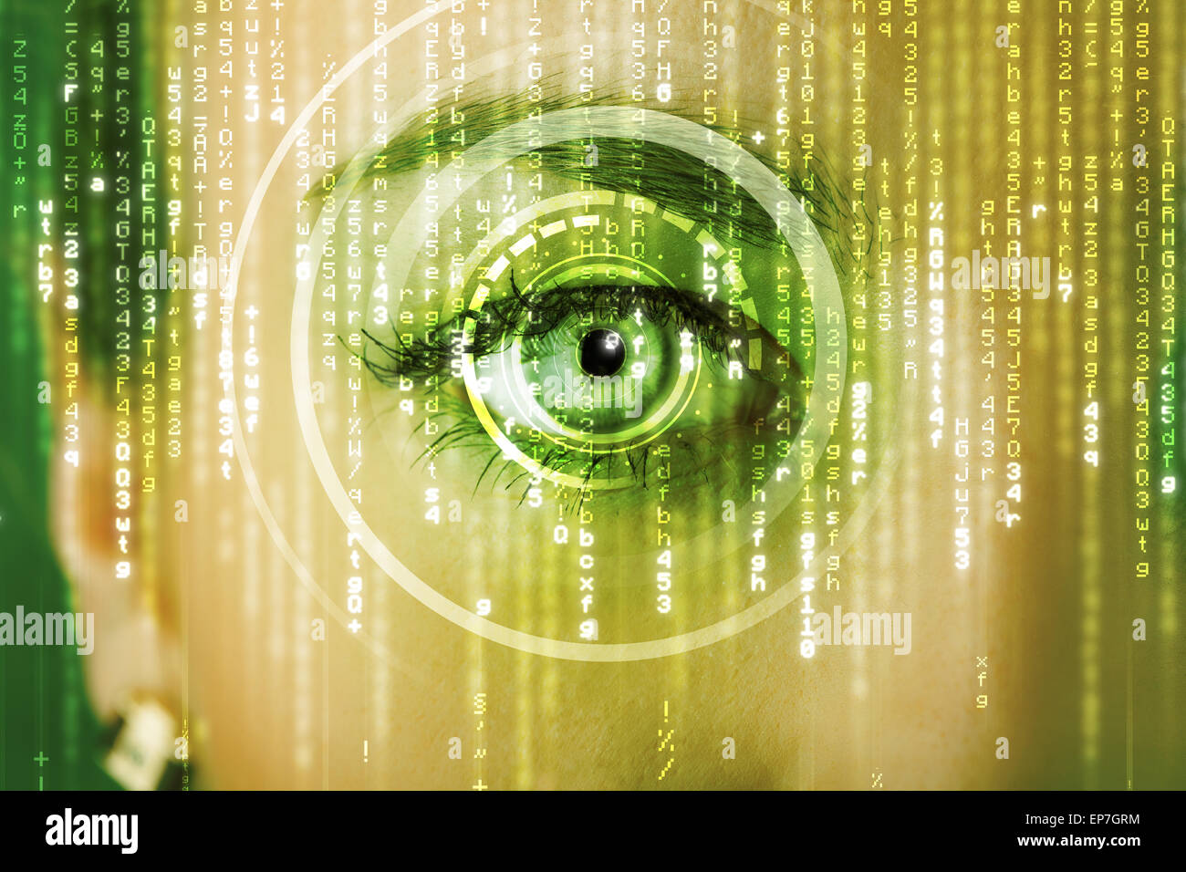 Modern cyber woman with matrix eye Stock Photo - Alamy