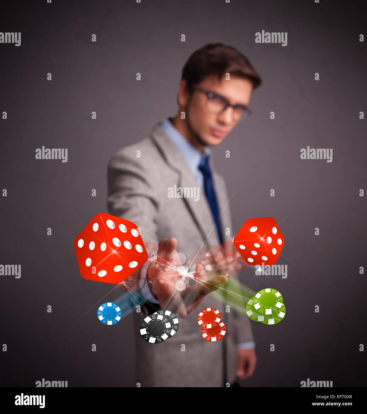 Man throwing black dice hi-res stock photography and images - Alamy