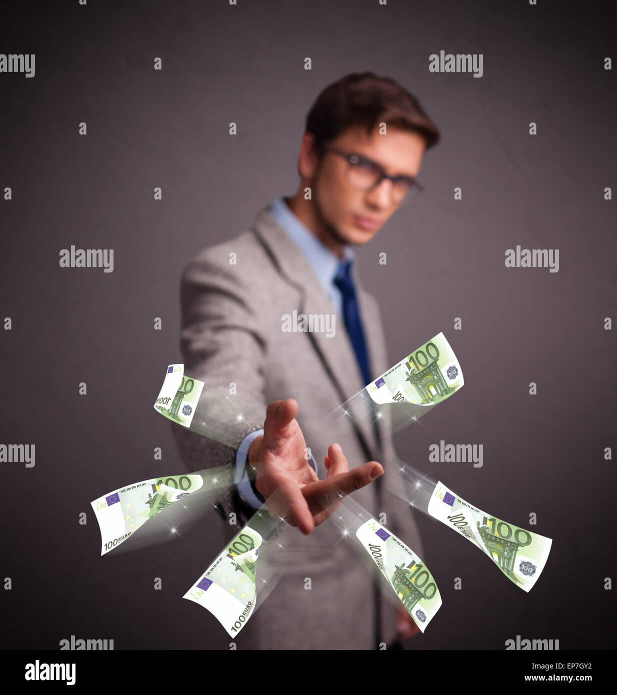 Man euros throwing hi-res stock photography and images - Alamy