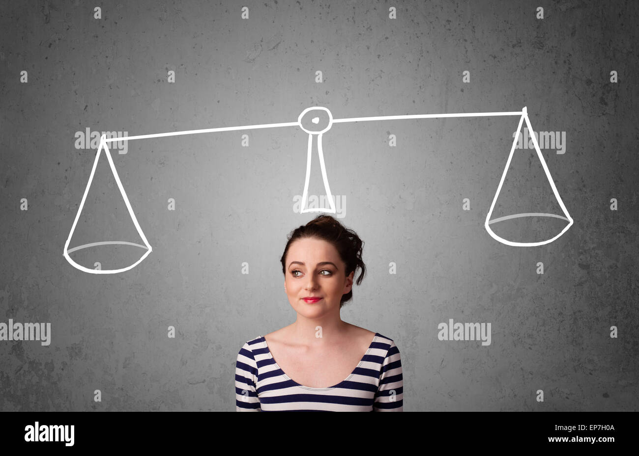 Young woman taking a decision Stock Photo - Alamy
