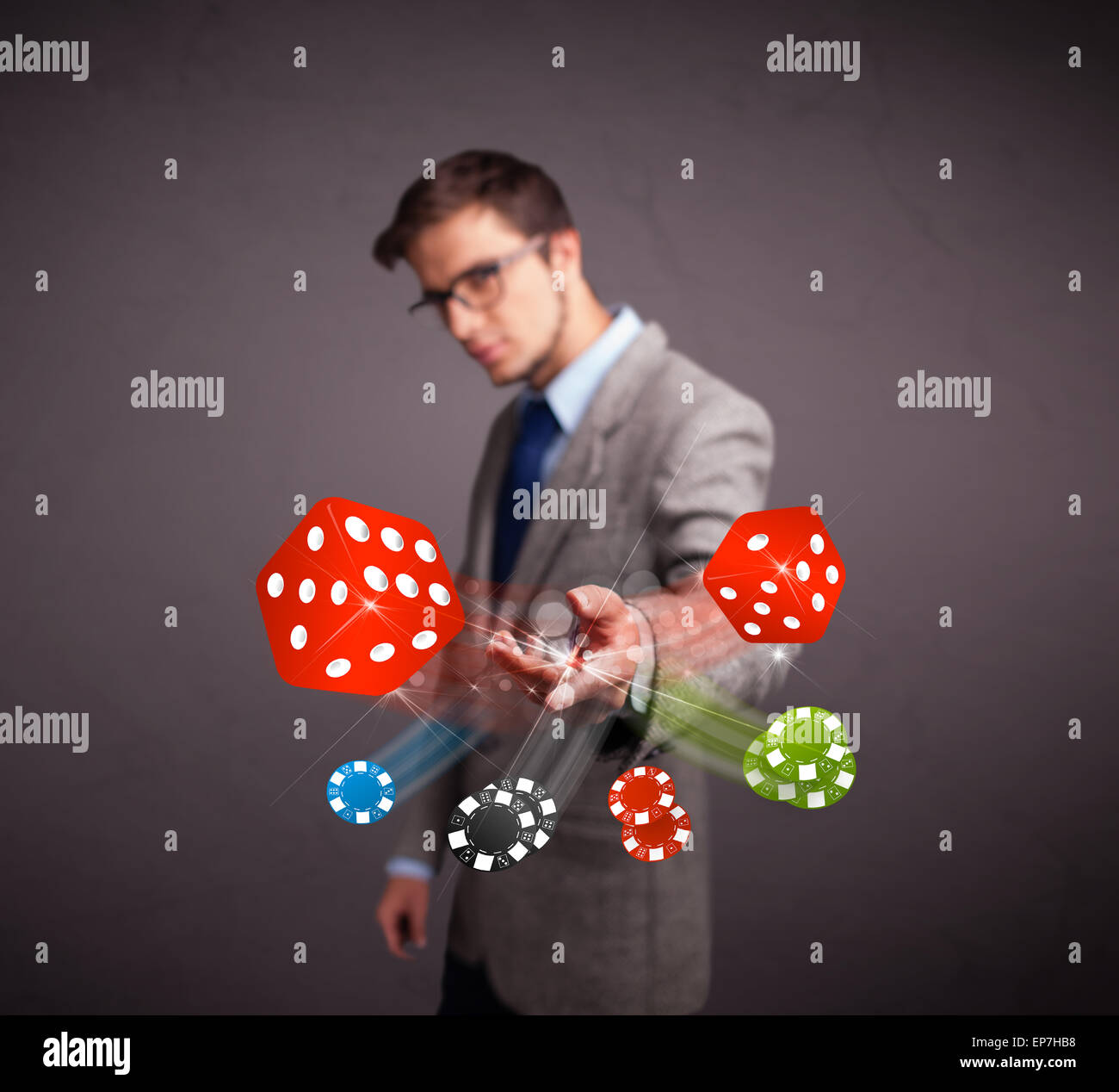 Man throwing black dice hi-res stock photography and images - Alamy
