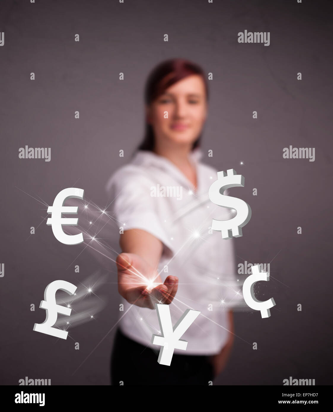 Young woman happy pound notes hi-res stock photography and images - Alamy