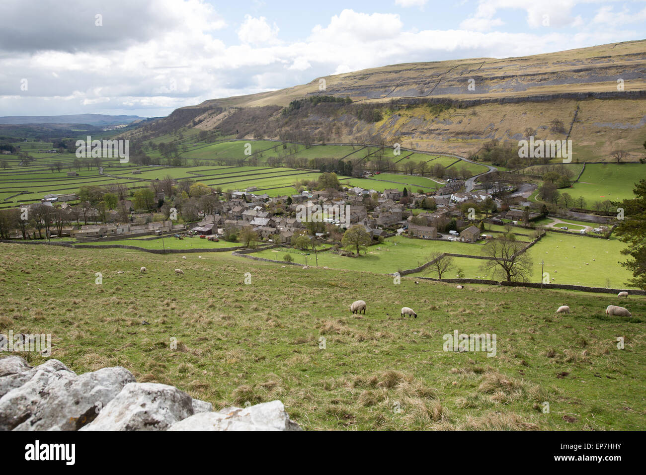 Village of Kettlewell, Yorkshire, England. Picturesque view of ...