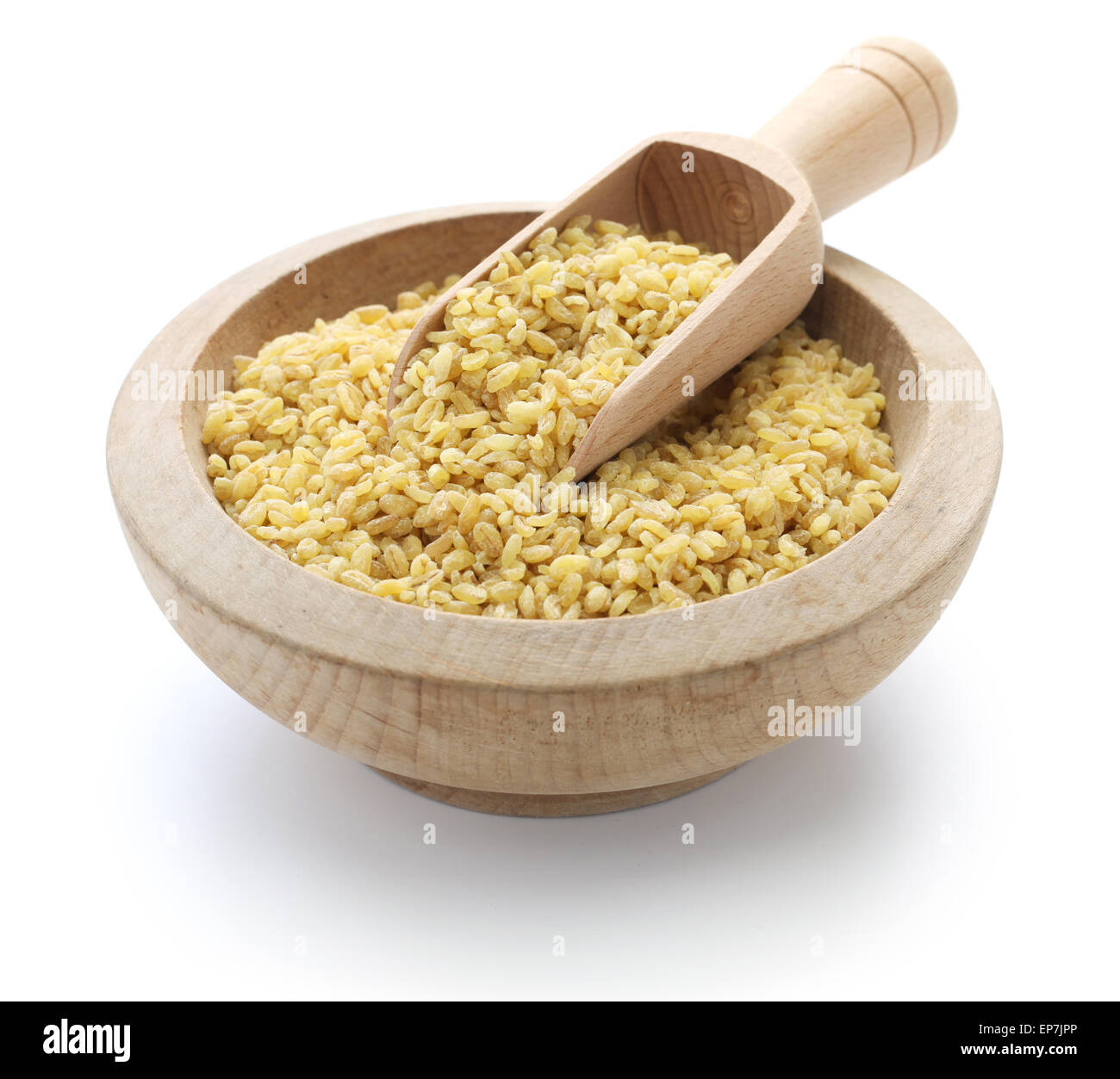 bulgur wheat, Turkish food isolated on wooden background Stock Photo ...