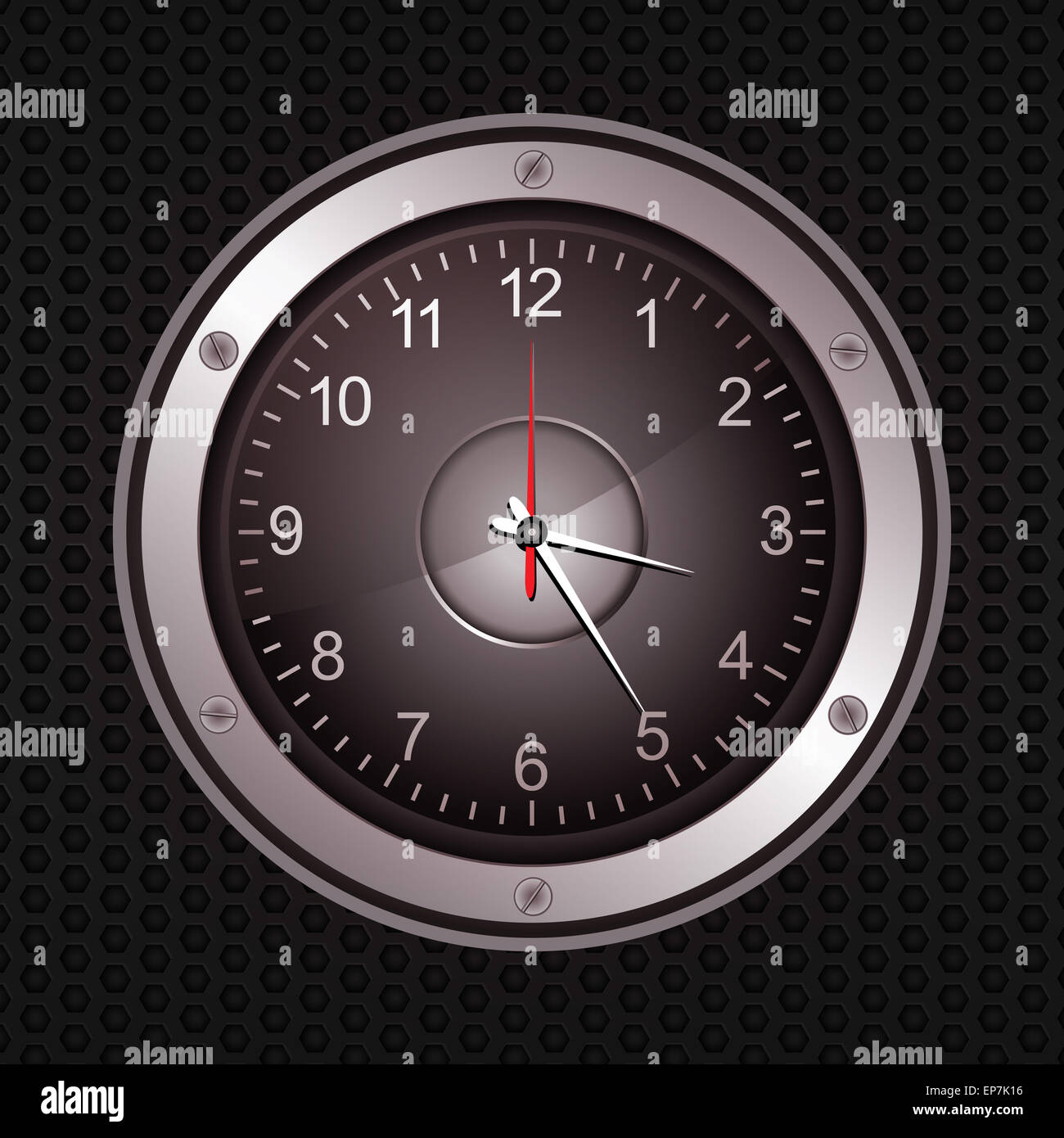 Clock in a Music Speaker on Black Metallic Background Stock Photo - Alamy