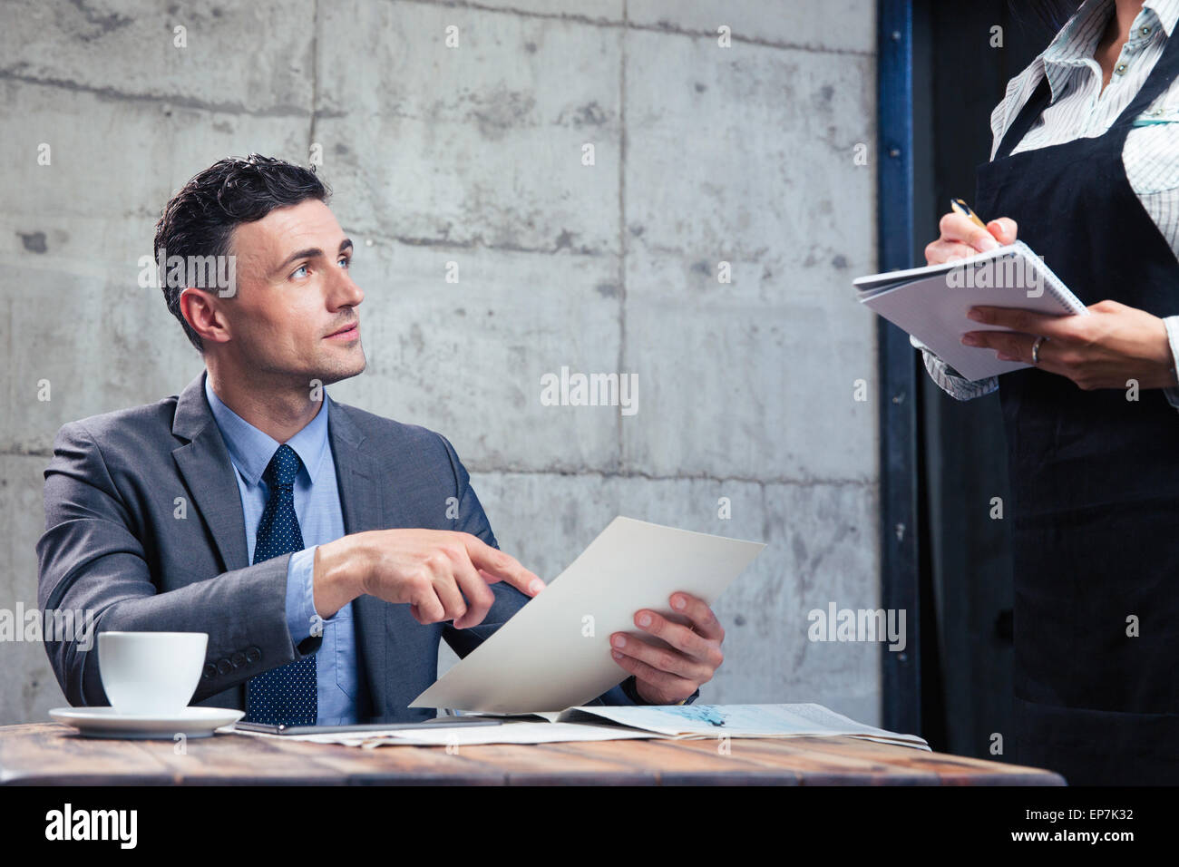 Businessman menu restaurant hi-res stock photography and images - Alamy