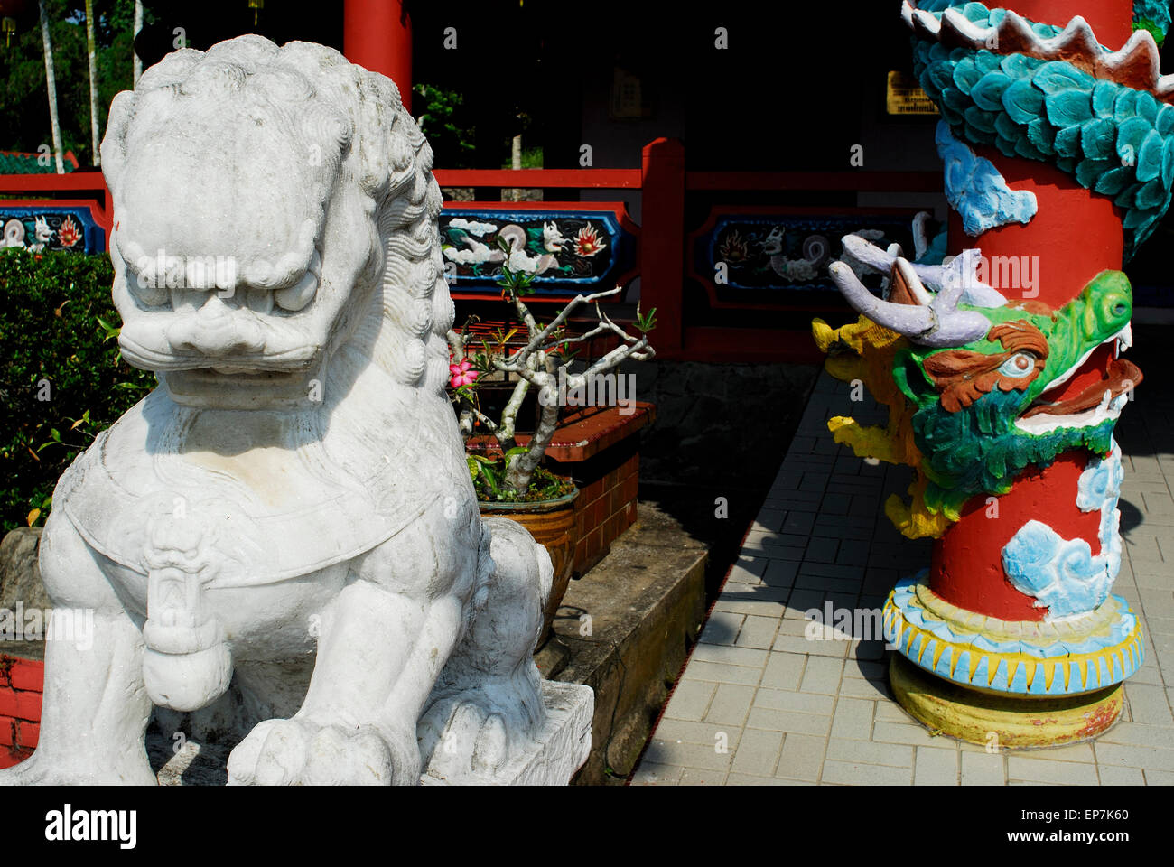 Entrance to the chinese temple of Bau in Sarawak, Malaysia, Borneo ...