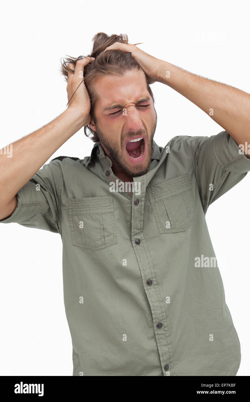 Man hair running fingers hi-res stock photography and images - Alamy