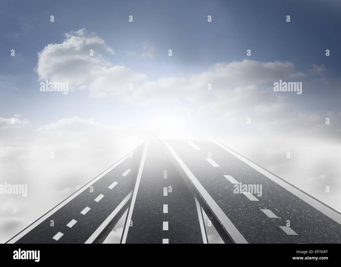 Illustration of road leading out to the horizon Stock Photo - Alamy
