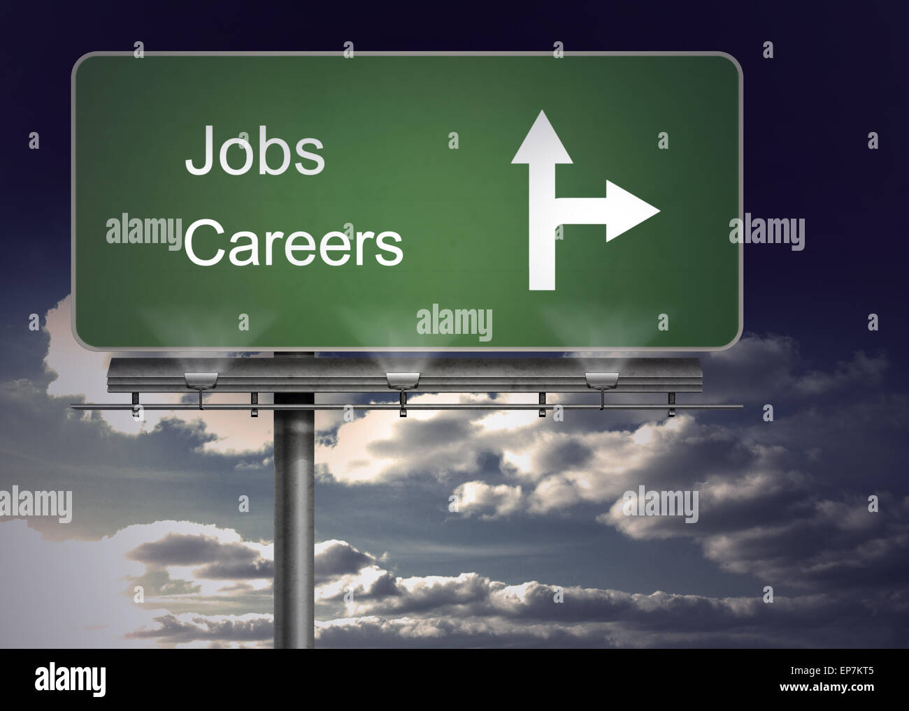 Signpost showing the direction of jobs and careers Stock Photo - Alamy